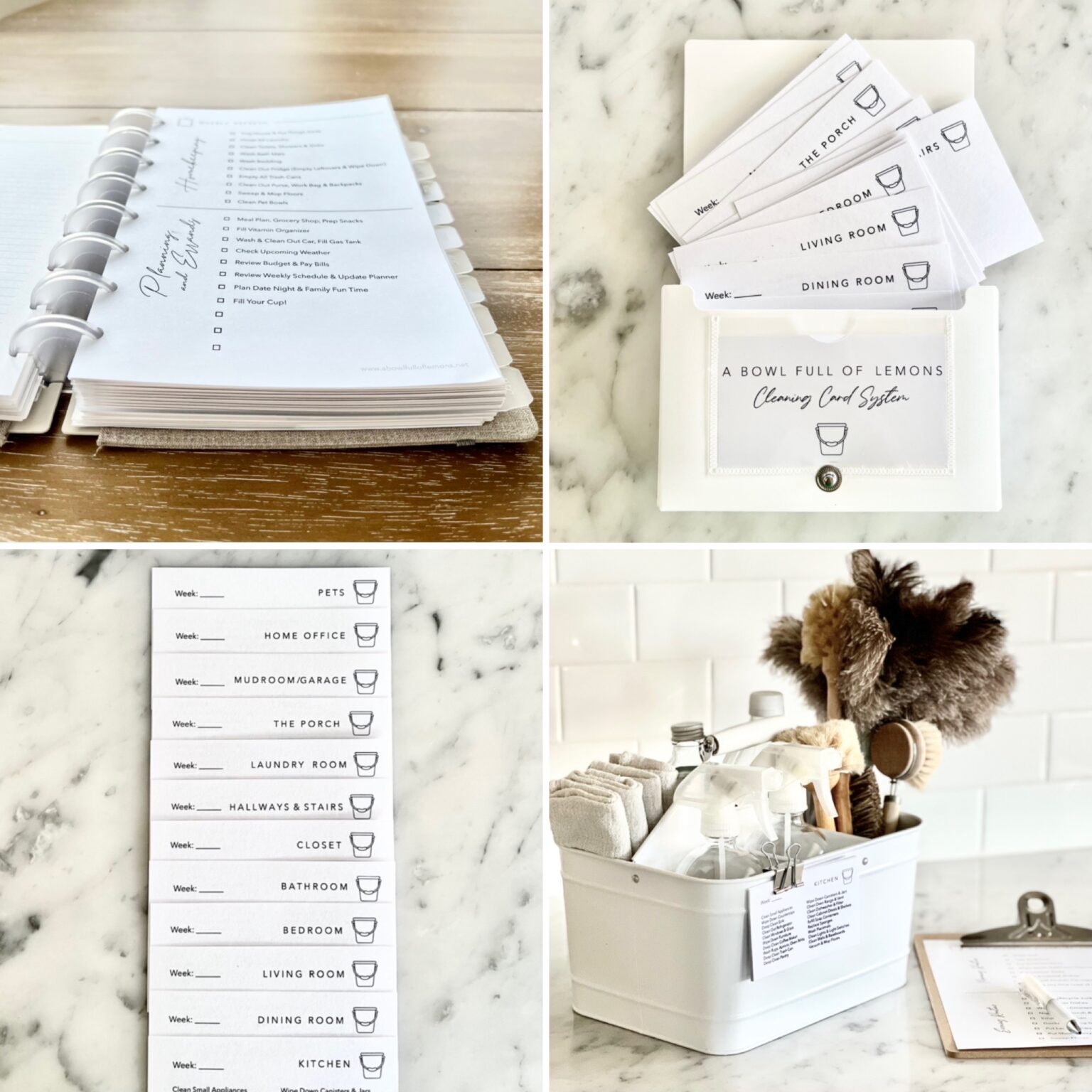 Cleaning Card System | A Bowl Full of Lemons Cleaning Cards